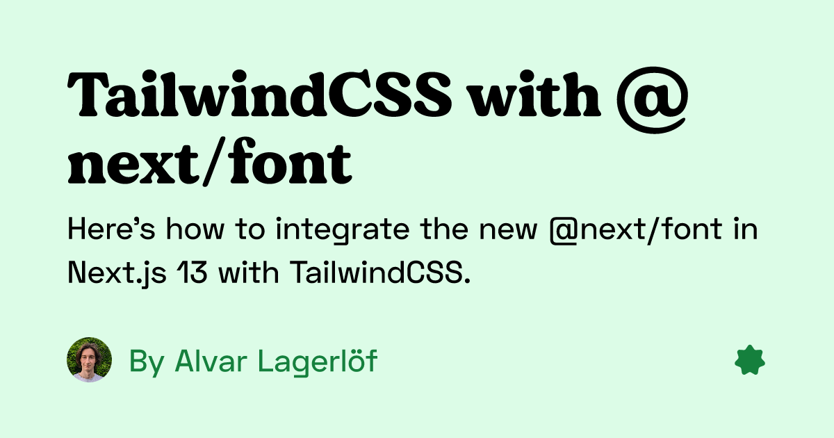 Tailwindcss With Next Font